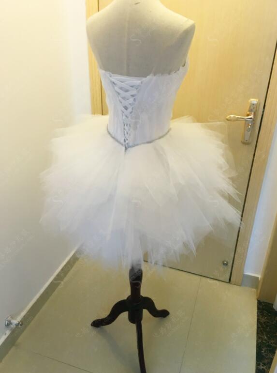 Lovely White Feathered And Tulle Cocktail Dresses, Cute White Mini ...