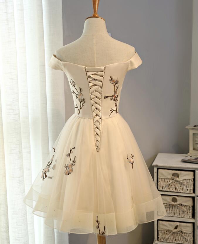 Delicate Tulle Embroidery Formal Dress, Charming Homecoming Dresses ...