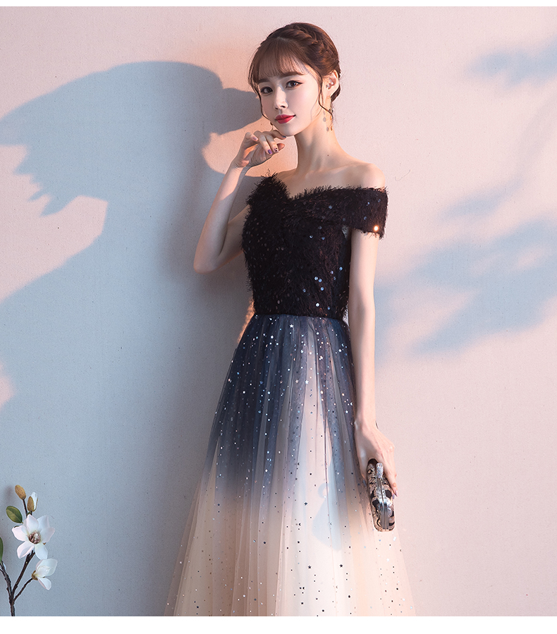 Beautiful Gradient Tulle Off Shoulder Bridesmaid Dress, Wedding Party ...