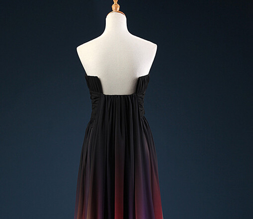 Pretty Chiffon Gradient Prom Dress, Gradient Prom Dresses, Prom Dresses ...