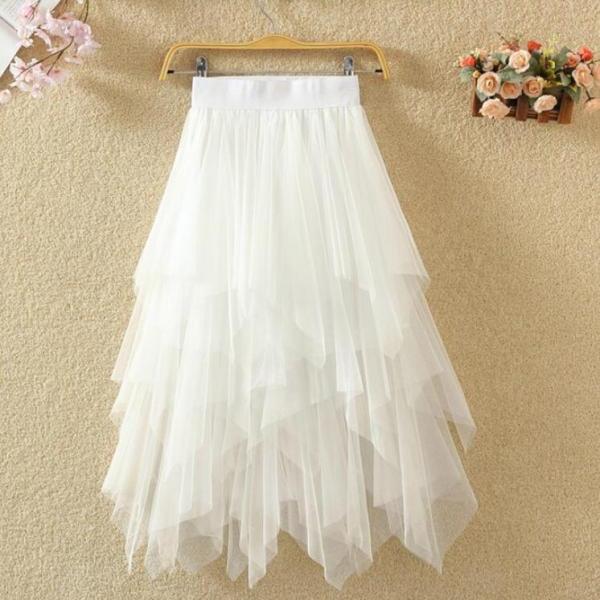 Layered Tulle Skirts, Black Cute Skirts, White Women Skirts, Lovely ...