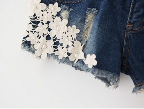 Pretty Crocheted Lace Denim Short, Denim Shorts 2014, Lace Shorts ...