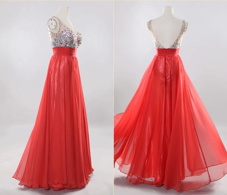 Gorgeous Sparkle A-line Chiffon White Prom Dress With Beadings And ...