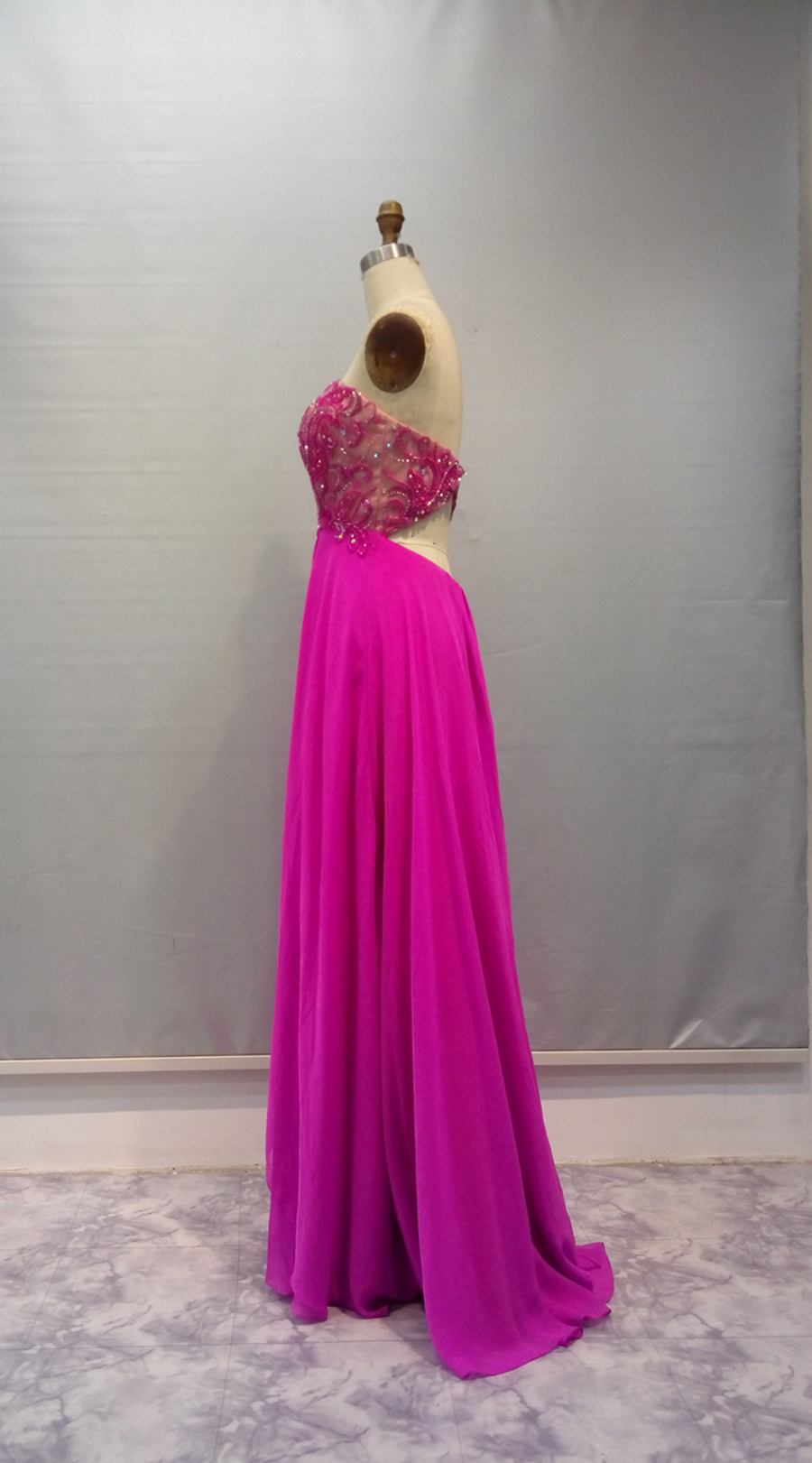 Pretty Handmade Fuchsia Beadings Prom Dress 2016, Long Prom Dresses ...